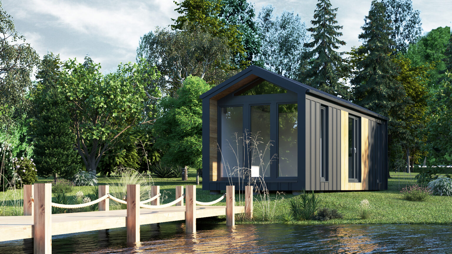 Modulární domek 9×3 m | Chaty, sauny