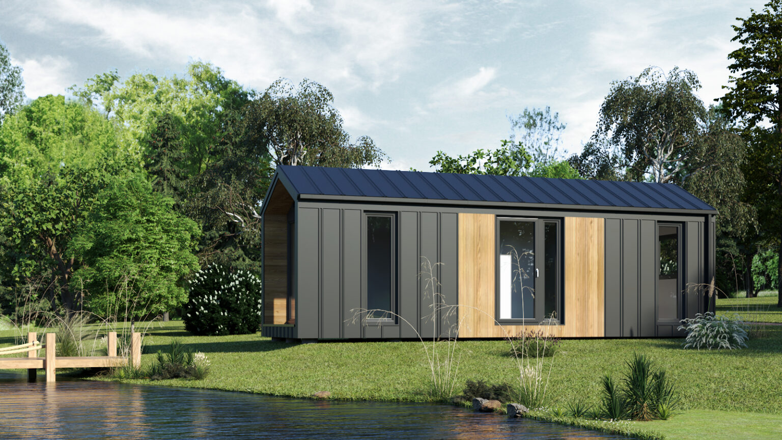 Modulární domek 9×3 m | Chaty, sauny