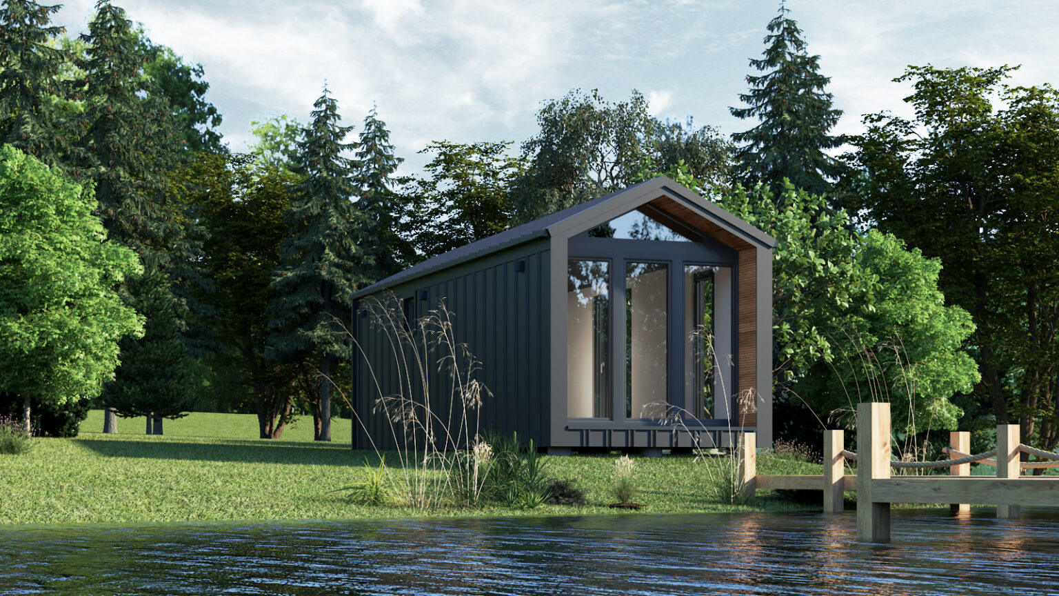 Modulární domek 9×3 m | Chaty, sauny