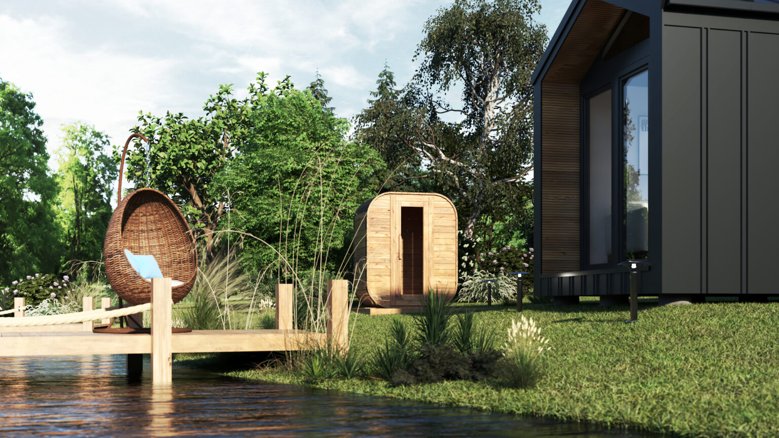Modulární domek 9×3 m | Chaty, sauny