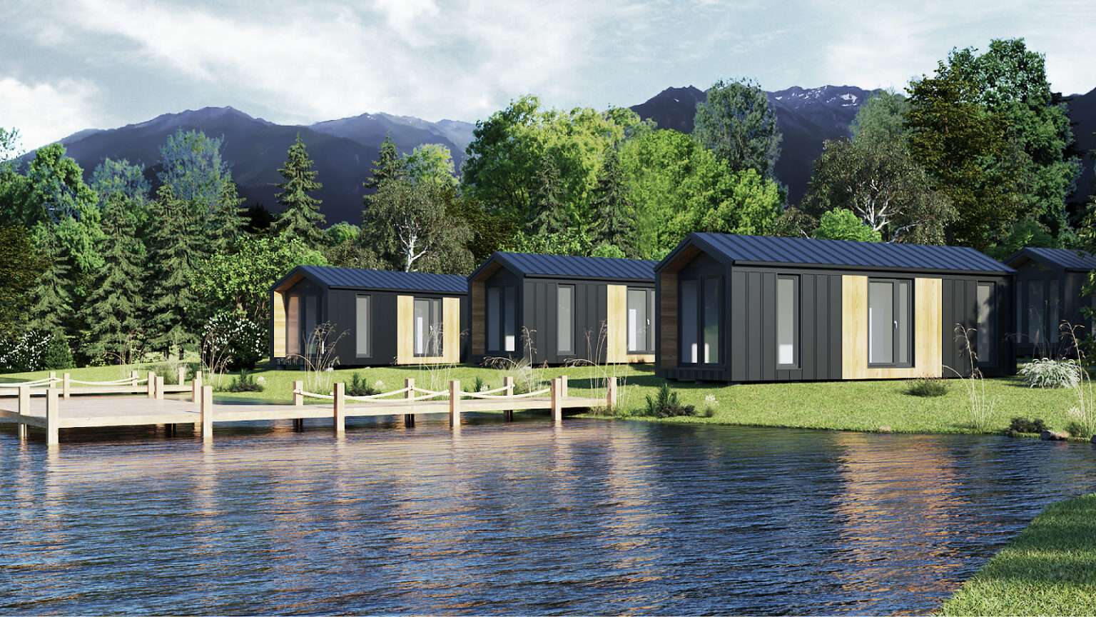 Modulární domek 9×3 m | Chaty, sauny
