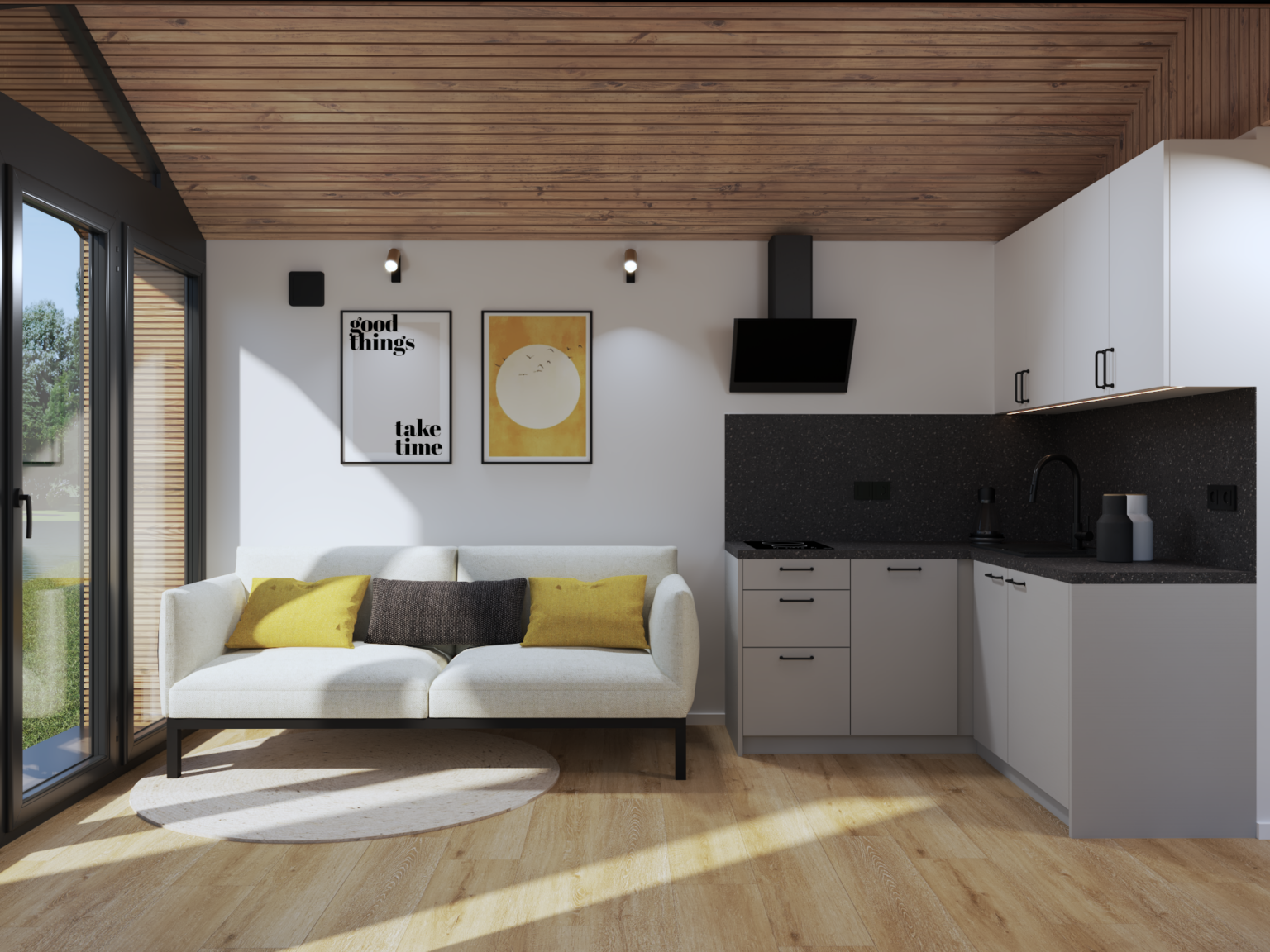 Modulární domek 9×3 m | Chaty, sauny