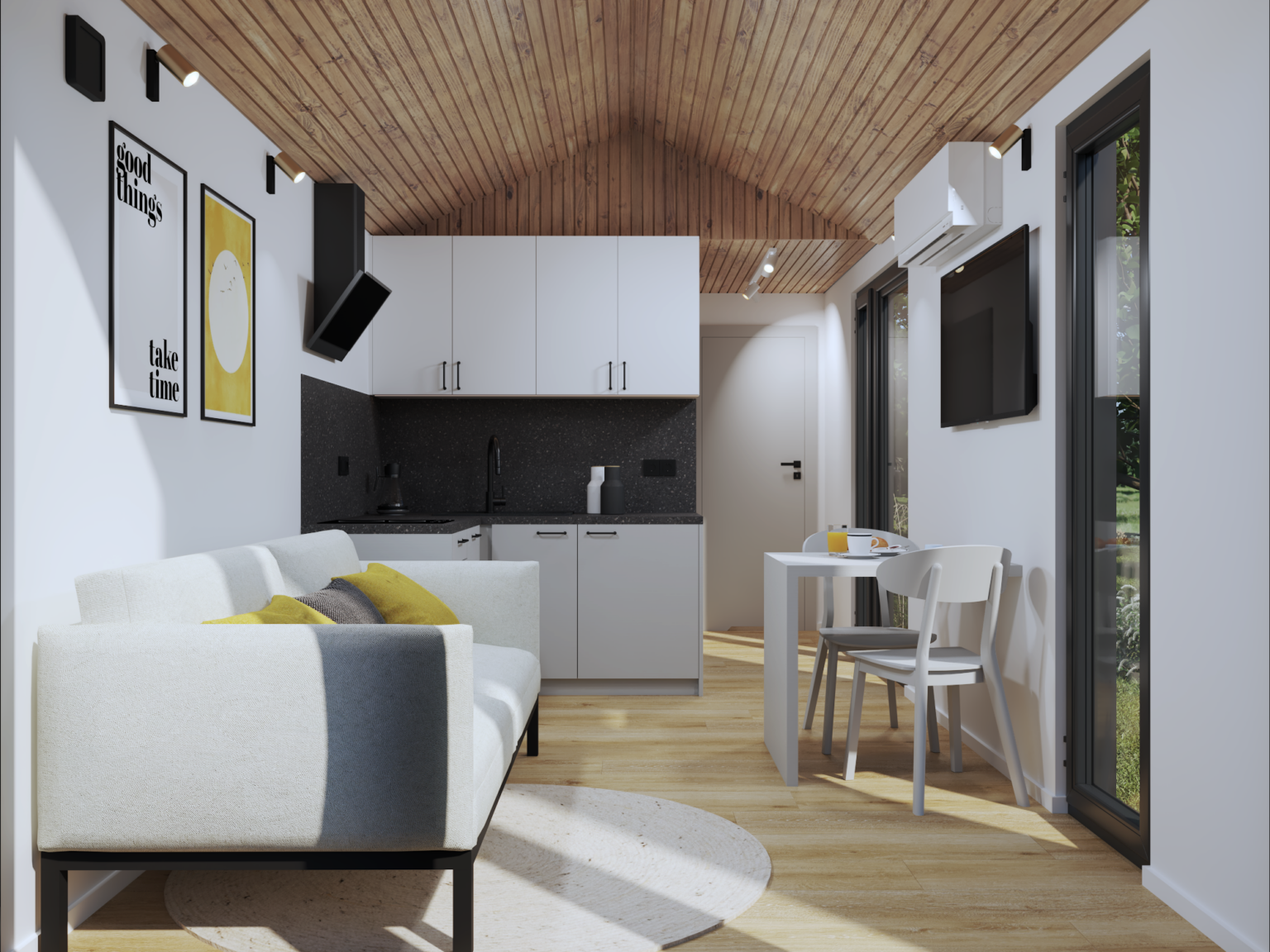 Modulární domek 9×3 m | Chaty, sauny